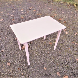 Childs Vintage Painted Pink Rustic Sewing Table 1940s Small Wood ...