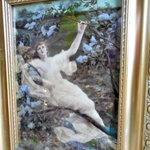 Exquisite Rare Alfred Seifert Antique Victorian Lady Portrait Landscape ...