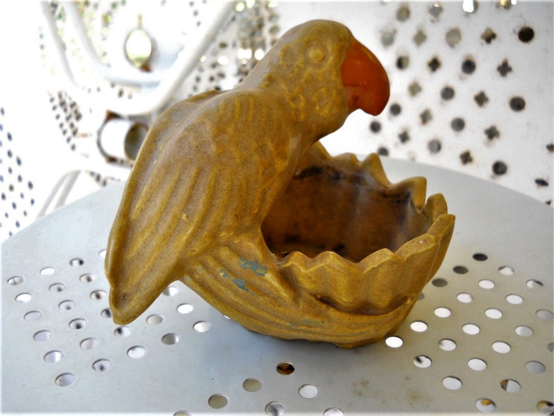 Vintage 1930s Scarce Niloak Arkansas Studio Pottery Matt Matte Parrot ...
