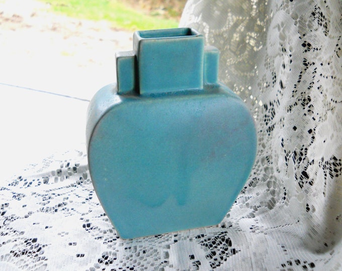 Antique Small Rare Art Deco Turquoise Blue Pottery Vase Arts & - Etsy
