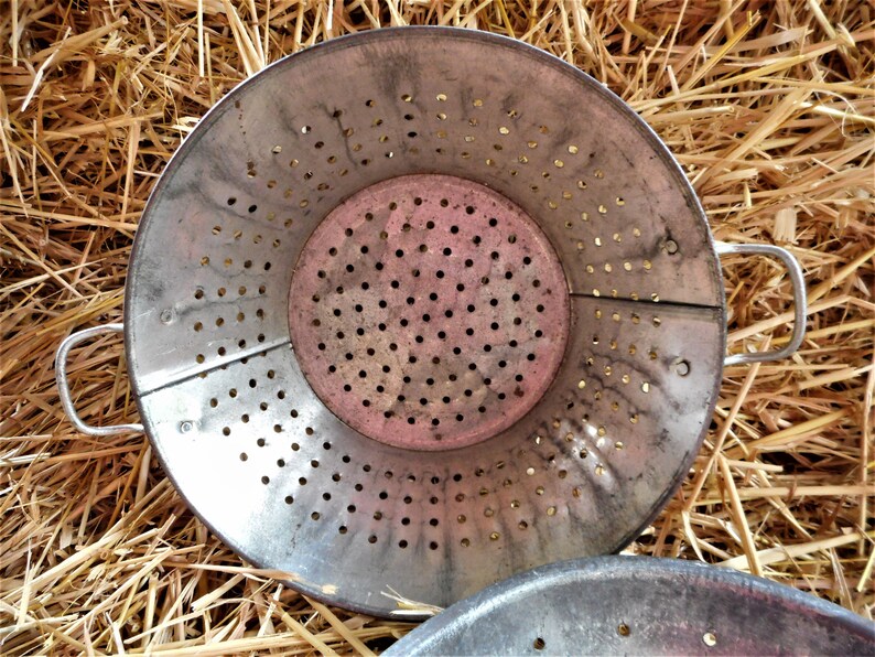 Two Antique Tin Sieve Kitchen Strainer Metal Colander - Etsy