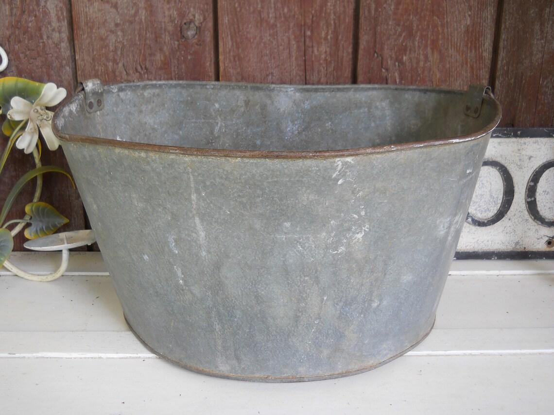 Antique Galvanized Steel Tin Metal Country Farmhouse Cherry - Etsy