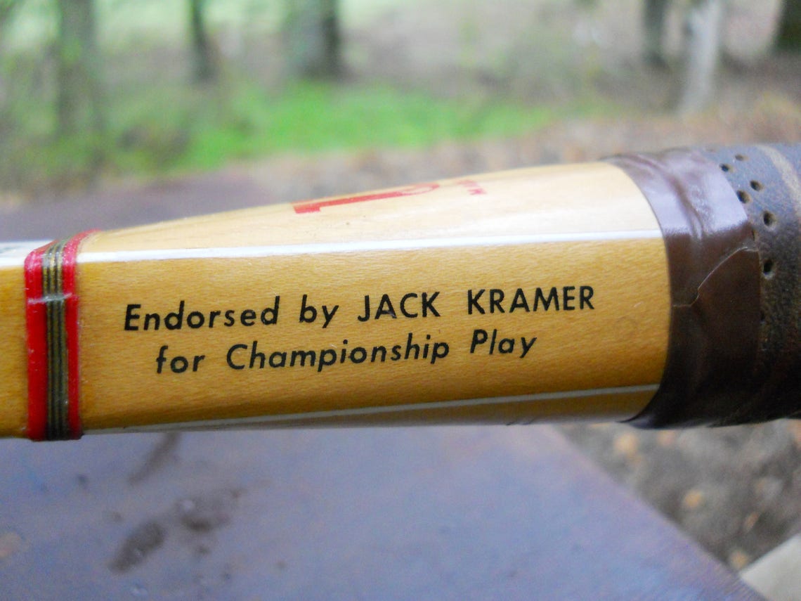 Vintage Wood Jack Kramer Autograph Wilson & Spalding Tennis Racquet ...