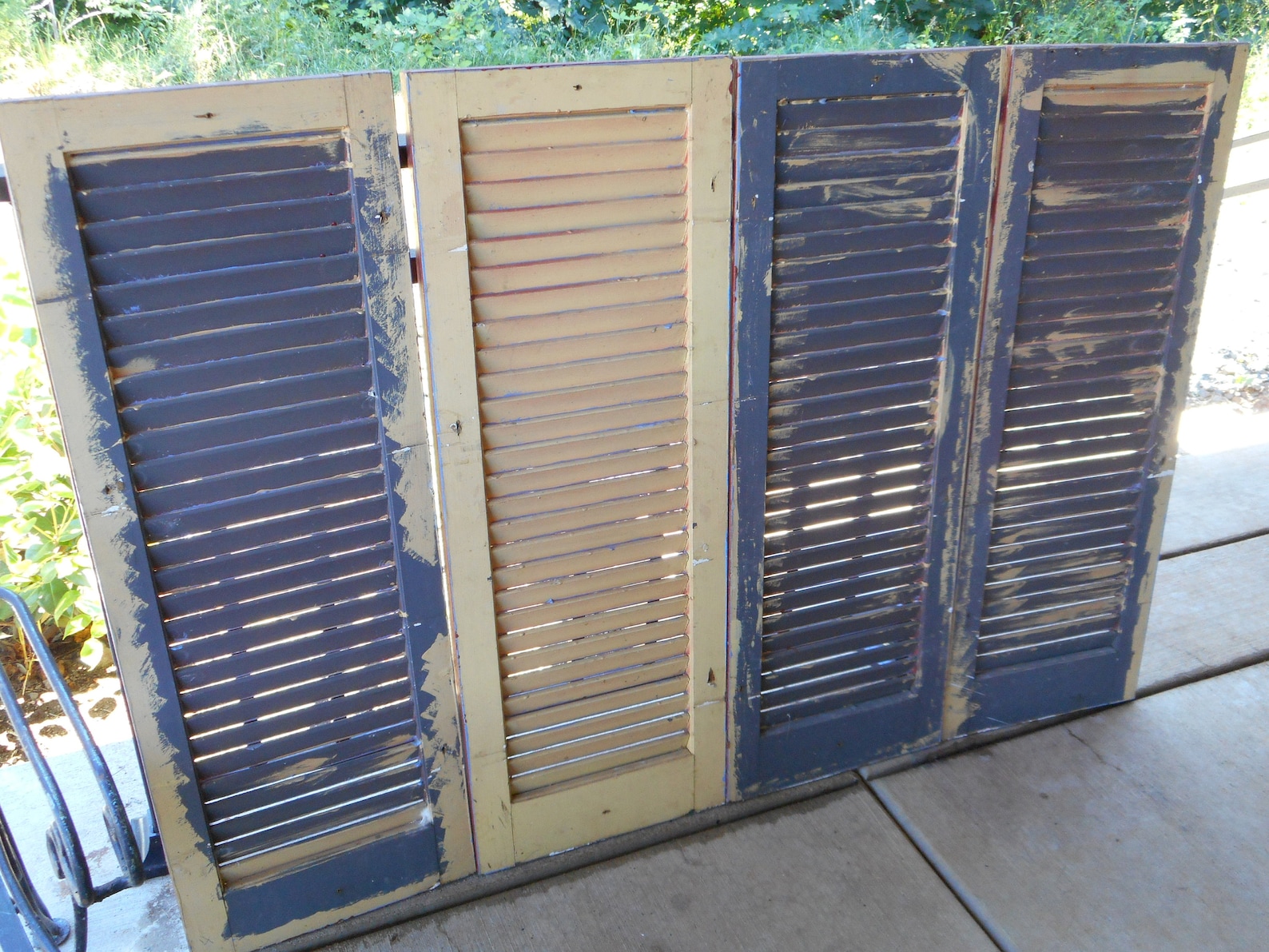 Rustic Barn Red Shutter Set Four Primitive Antique Architectural ...