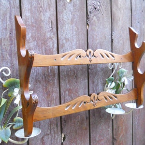 Antique Rare 1890s Victorian Eastlake Walnut Wood Gun Wall Display Rack ...