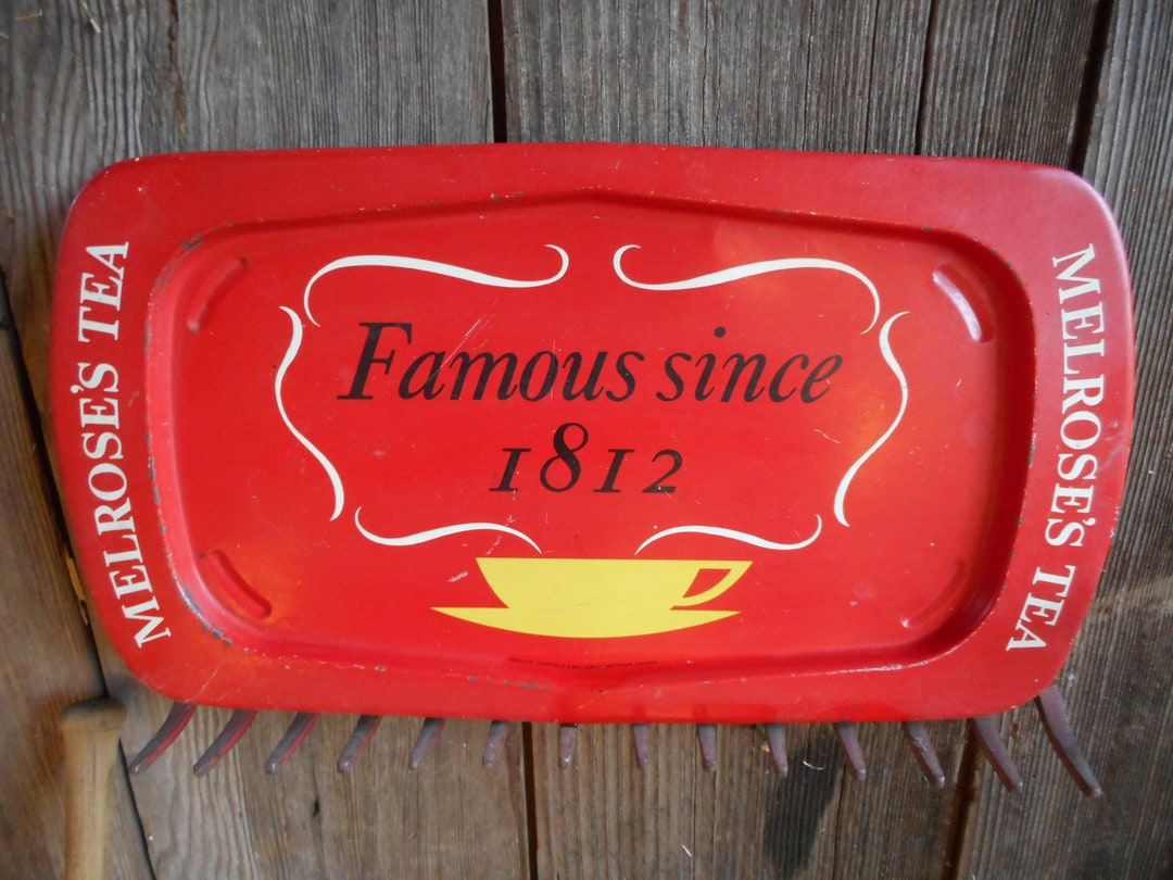 Rare 1920s Antique British Melrose Tea Tin Serving Waiter Tray Sign ...