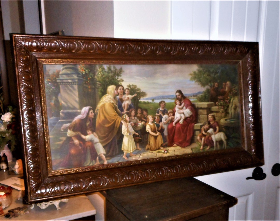 Beautiful Rare Victorian Antique Religious Large Lithograph 1890s ...