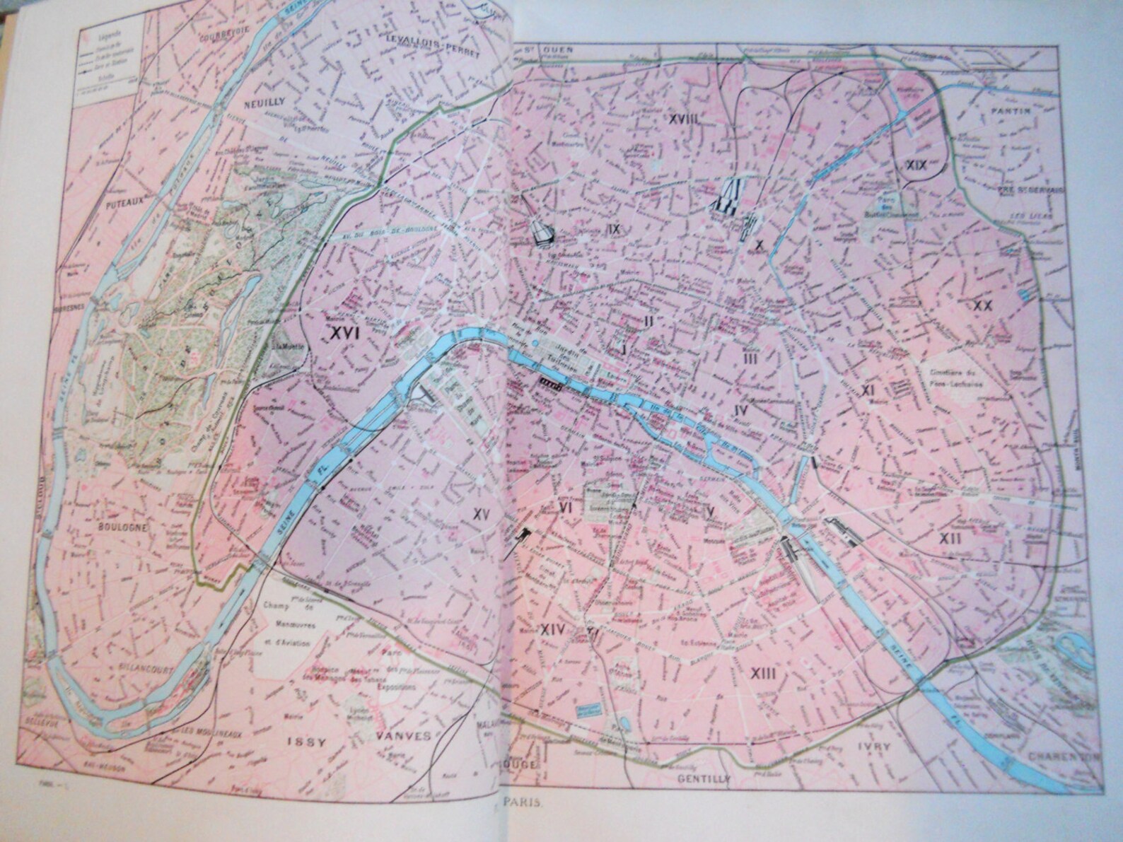 Rare 1925 PARIS Et Ses Environs Antique Book Map 704 - Etsy