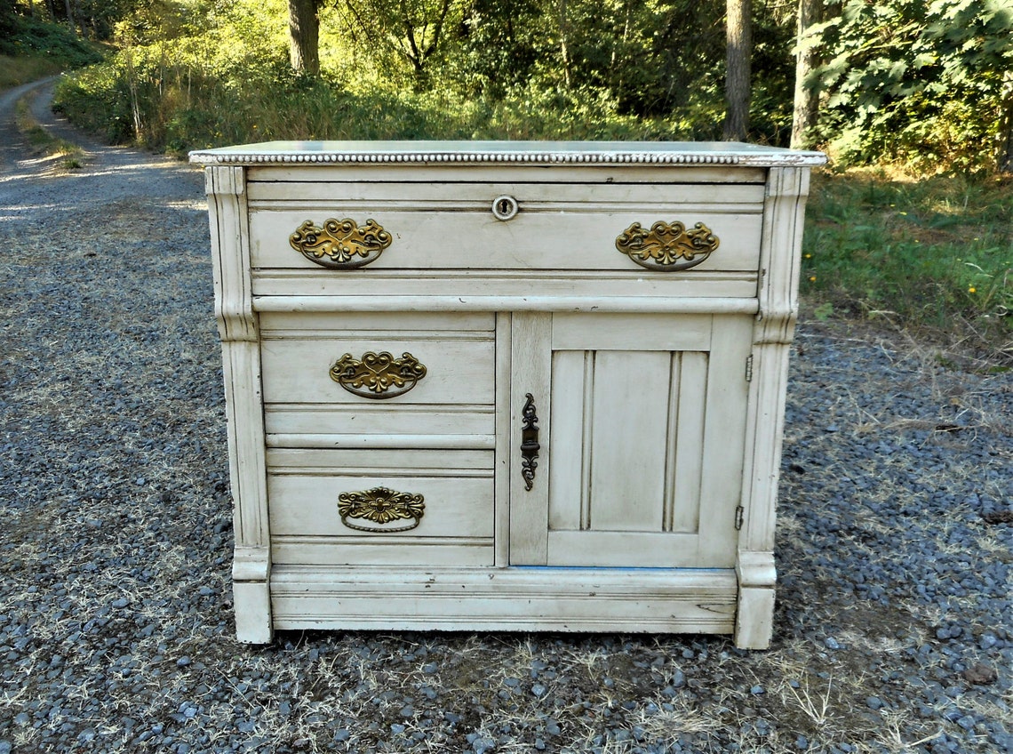 Antique 1870s Victorian French Country Wash Stand Painted | Etsy