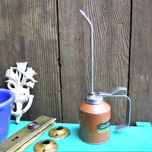 Vintage Goldenrod Copper Oil Can Dutton & Lainson, Rustic Industrial ...