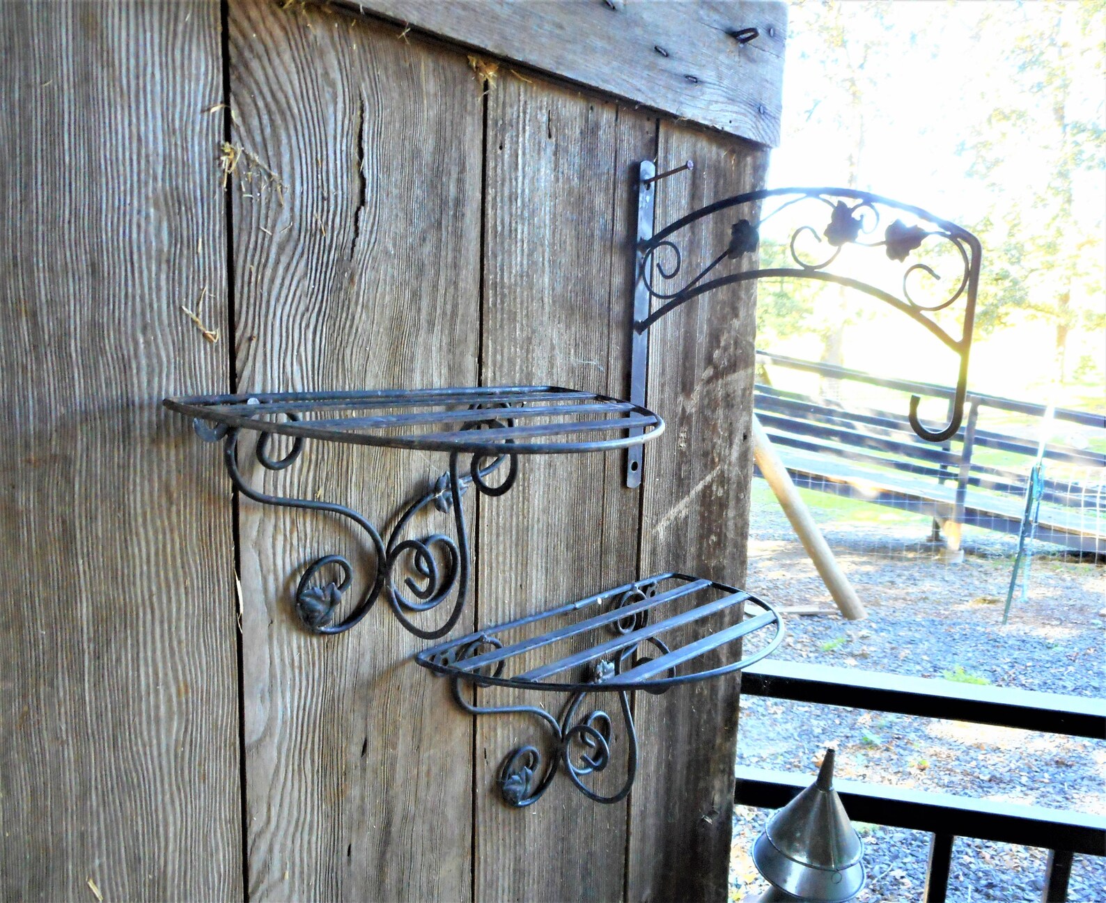 Vintage Garden Rustic Black Iron Ivy Planter Wall Shelf Pair & - Etsy