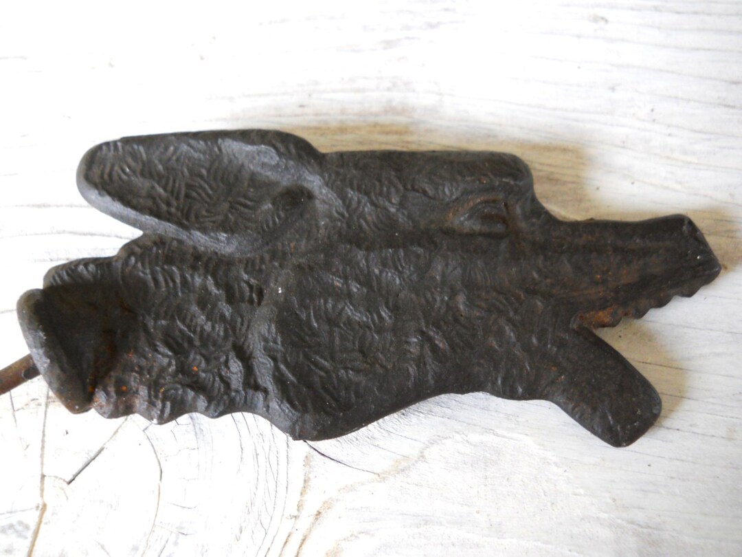 Rare Antique 1800s Industrial Blacksmith Forged Ornamental Iron Dog ...