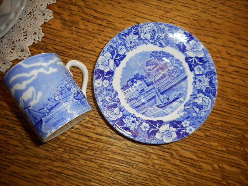 Palissy Pottery England Cobalt Blue White Demitasse Espresso - Etsy UK