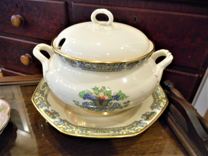 Large Lenox Autumn Pattern Soup Tureen on Platter Dinnerware - Etsy