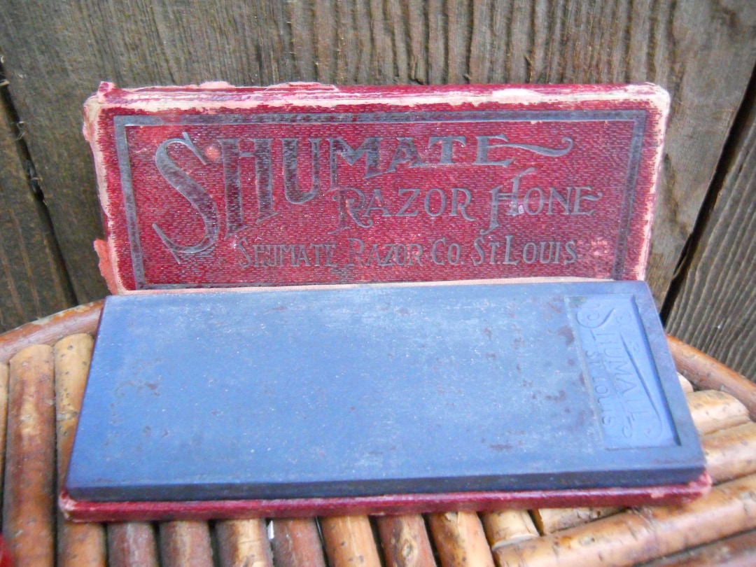 Antique Barber Shop SHUMATE RAZOR HONE Straight Edge Sharpener Mens ...