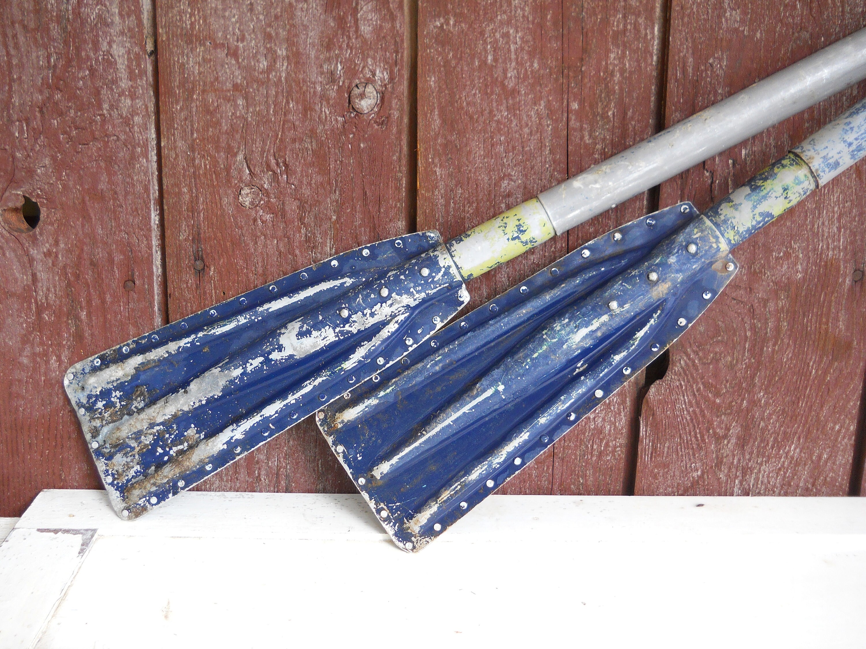 Vintage Canoeing Narrow Metal Rowing Paddle Boat Oars Riveted - Etsy