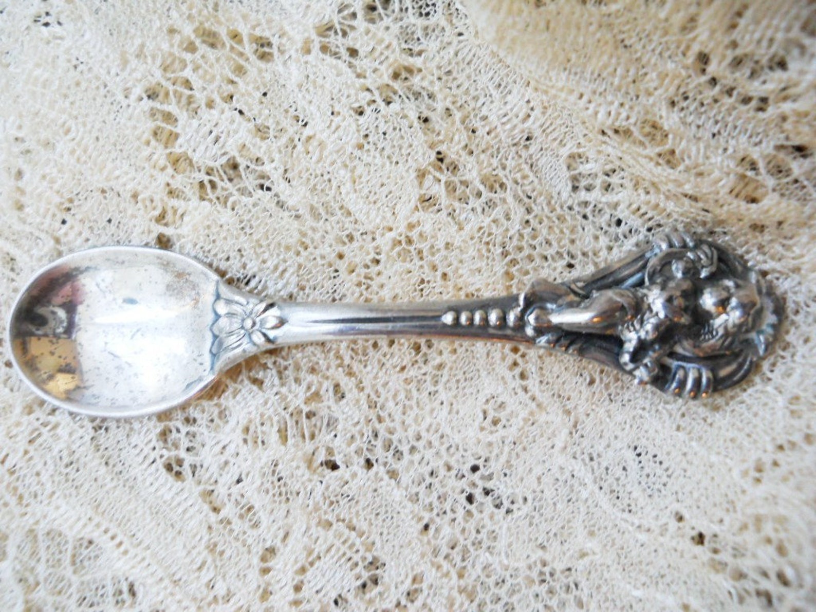 Antique 1930s 50s Cherub Putti Cupid Angel Sterling Spoon | Etsy