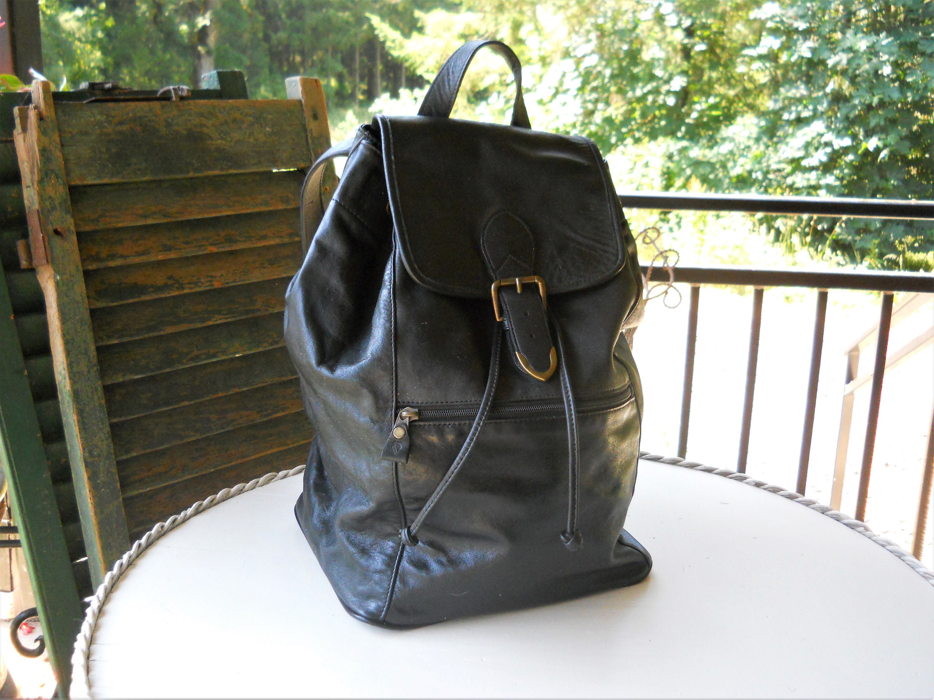 Rare Virginia Slims Promotional Cigarette Hippie Black Leather Backpack ...