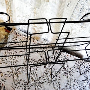 Vintage 1950s Industrial Black Metal Hairpin Wire Display Mid Century ...