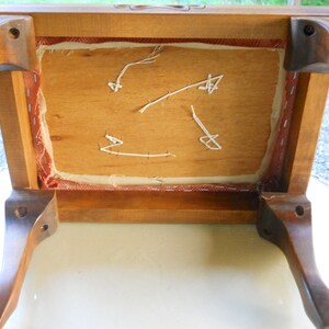 Antique 1920s Overstuffed Peach Silk Damask Upholstered Carved Wood ...