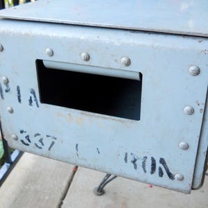 Rare Industrial Steel Metal Riveted Storage Locker Navy Military Weapon ...
