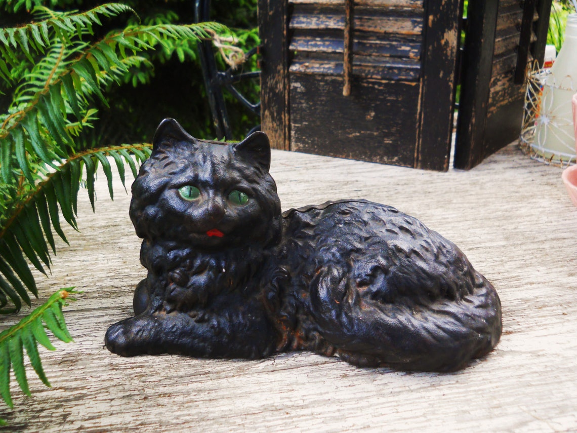 Antique Cottage Vintage 1900s Late Victorian Figural Cast Iron Kitty ...