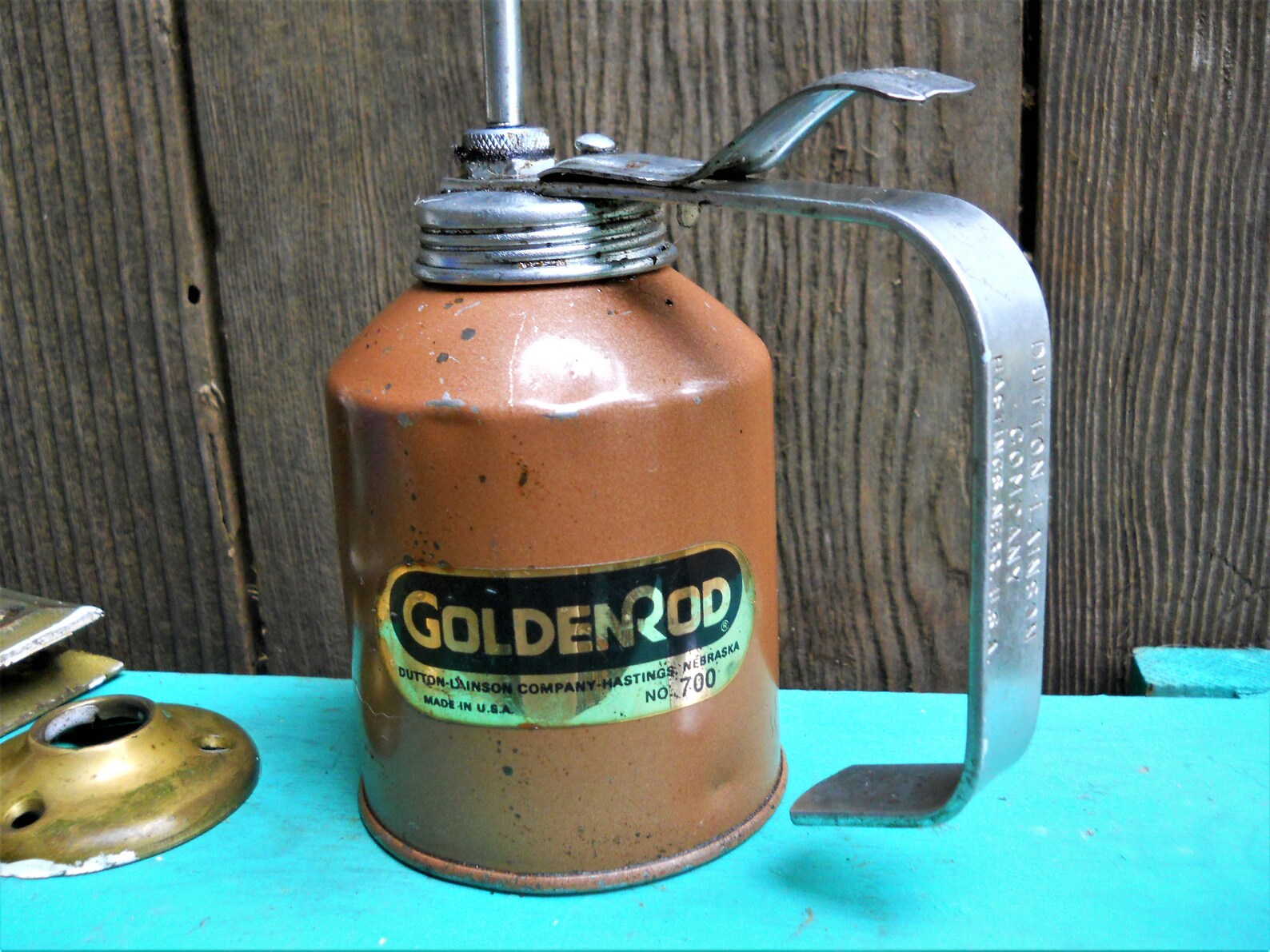 Vintage Goldenrod Copper Oil Can Dutton & Lainson Rustic - Etsy