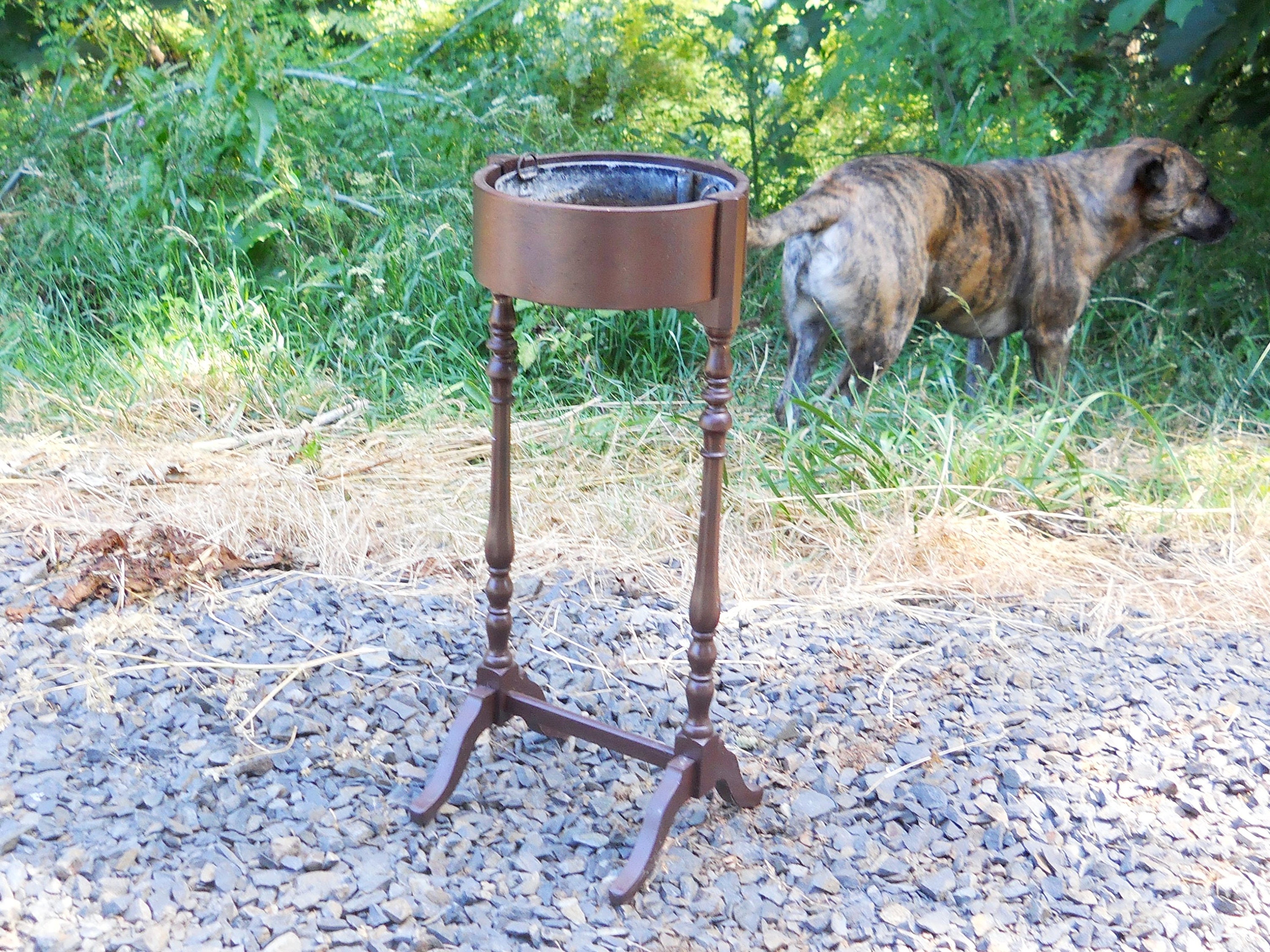 Antique Farmhouse 1890s Rustic Wood Zinc Fern Plant Stand Rare Garden ...