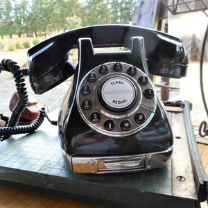 Classic Vintage Pottery Barn Black Telephone Factory Art Deco Style ...