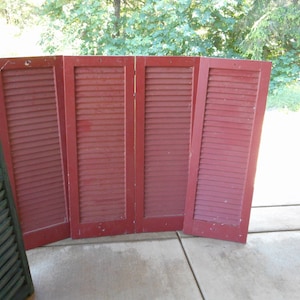 Rustic Barn Red Shutter Set Four Primitive Antique Architectural ...