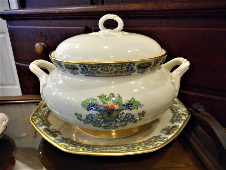 Large Lenox Autumn Pattern Soup Tureen on Platter Dinnerware - Etsy