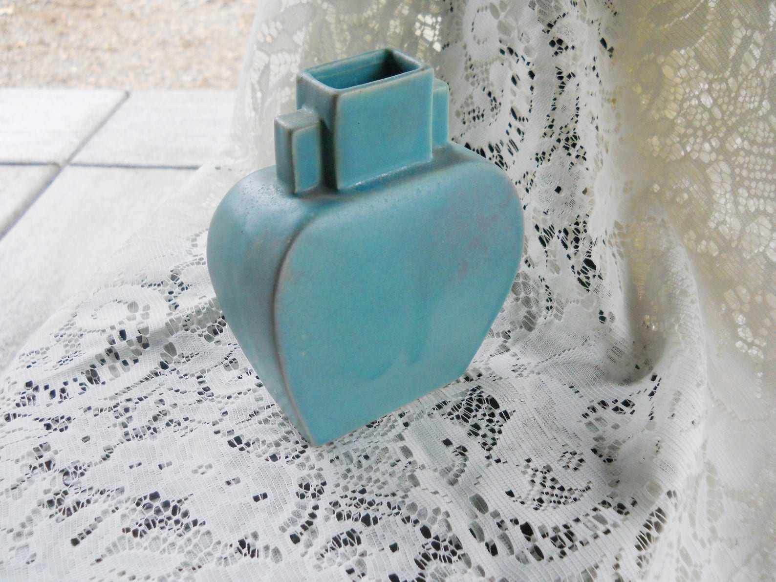 Antique Small Rare Art Deco Turquoise Blue Pottery Vase Arts & | Etsy