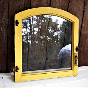 Rustic Victorian 1880s Mustard Yellow Arch Window Gothic Primitive ...