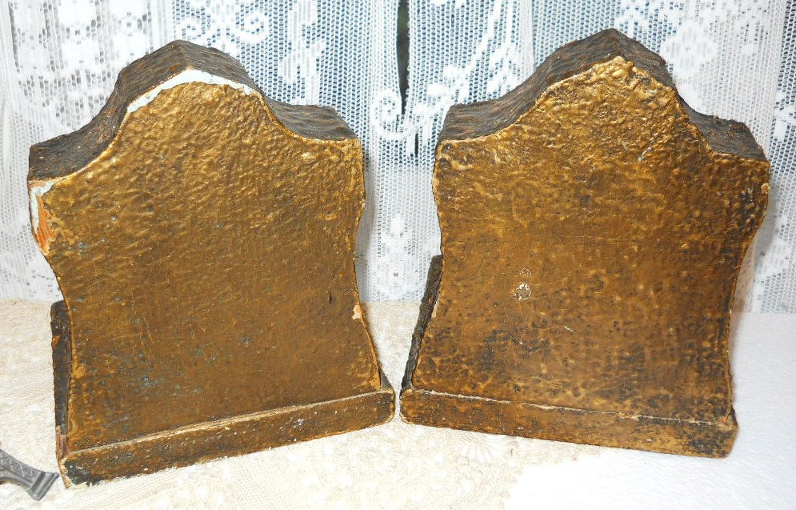 Antique Edwardian Barbola Wood Bookends French Country Vintage 1920s ...
