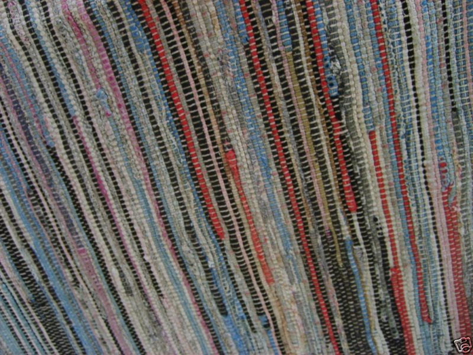 Spectacular 12' Large Cotton Rag Rug Runner Early American Antique ...