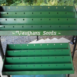 Rare Collapsible Rolling Garden Seed Rack Plant Farm Stand Vintage ...