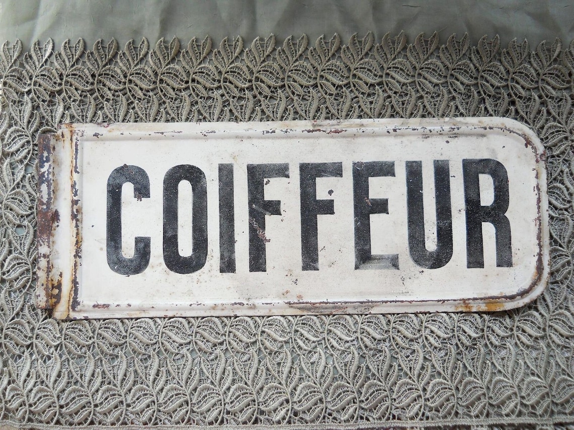 Rare Beautiful Antique French COIFFEUR Street Sign Beauty | Etsy