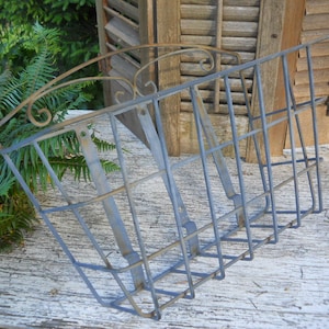 Rectangle Blue Iron Wire Storage Pannier Basket Organizing Laundry ...