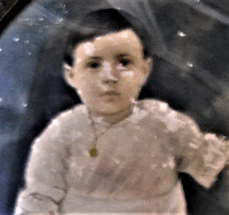 Antique 1900 Edwardian Child Portrait Hand Tinted Photo Print Large ...