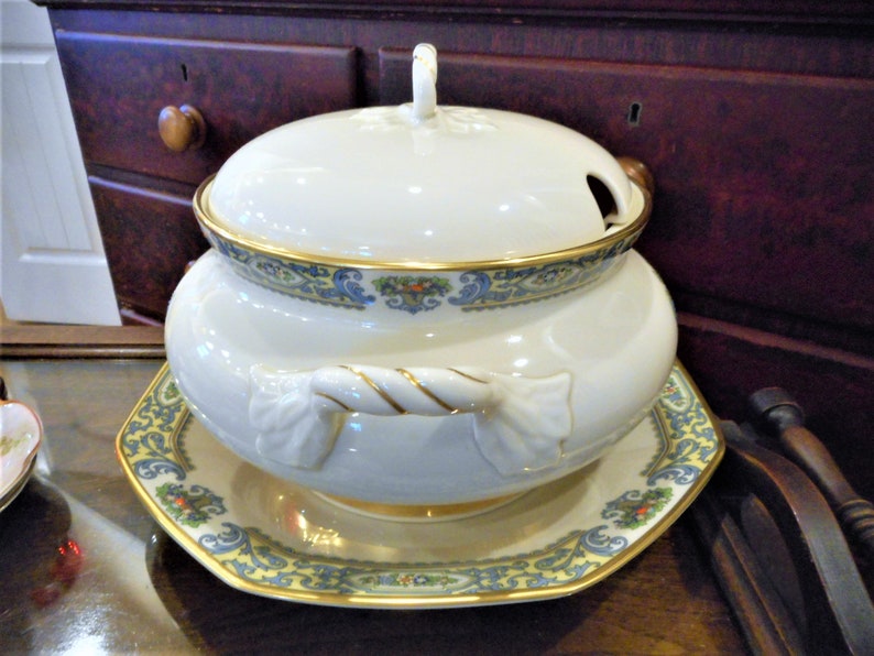 Large Lenox Autumn Pattern Soup Tureen on Platter Dinnerware - Etsy