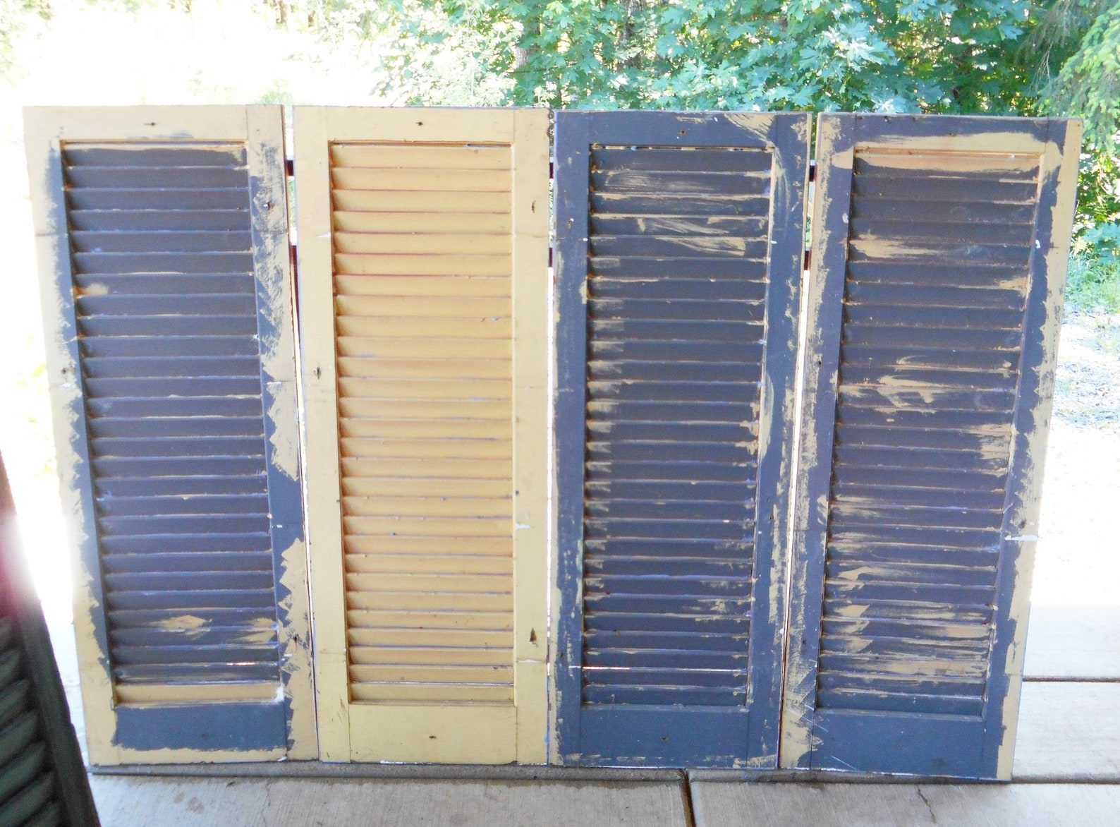 Rustic Barn Red Shutter Set Four Primitive Antique Architectural ...