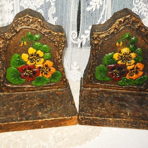 Antique Edwardian Barbola Wood Bookends French Country Vintage 1920s ...