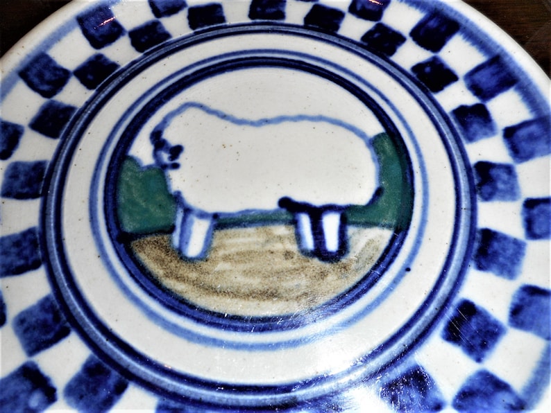 Folk Art Sheep Debbie Dean Pottery Plate Stoneware Rustic - Etsy