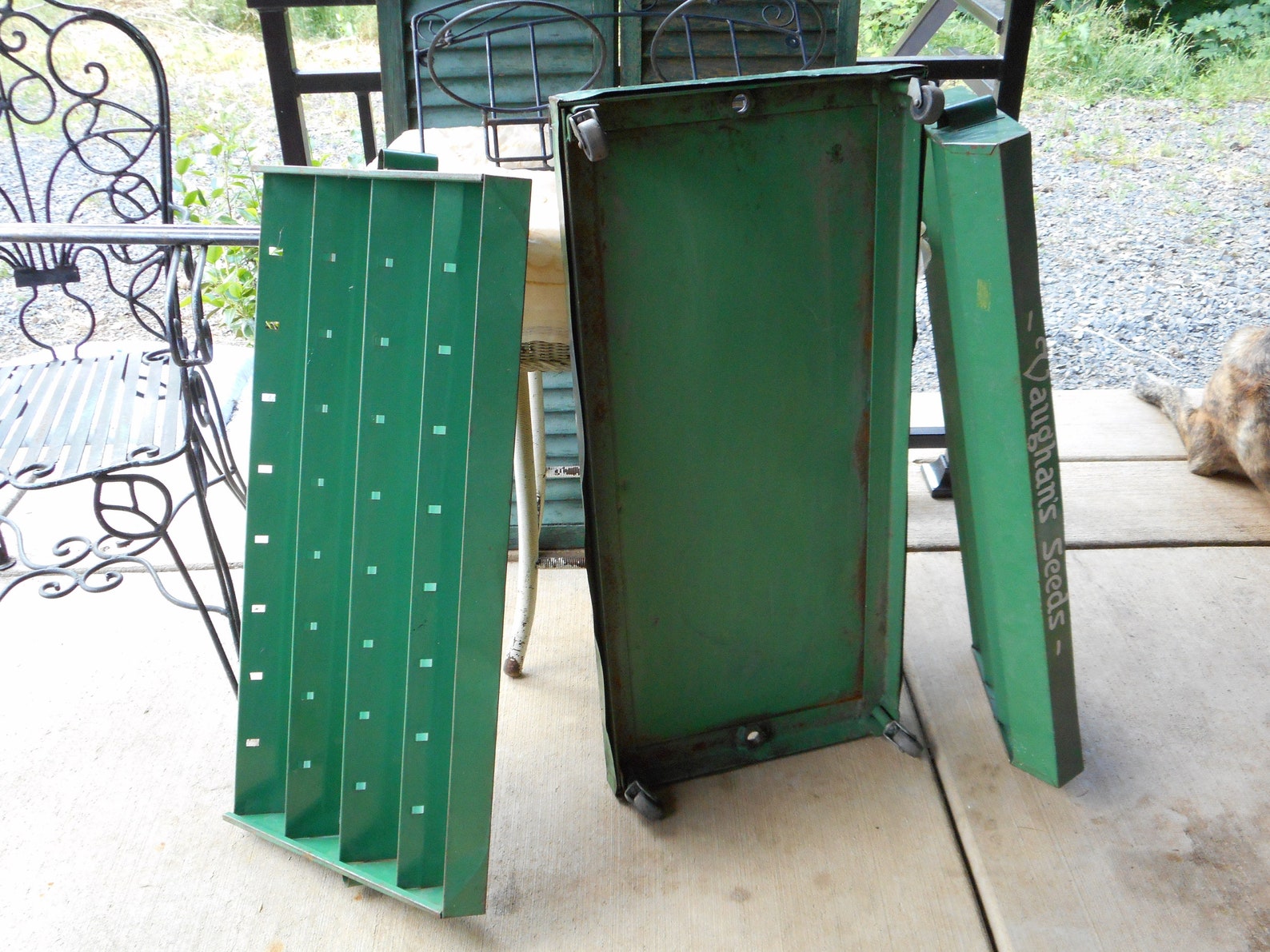 Rare Collapsible Rolling Garden Seed Rack Plant Farm Stand Vintage ...