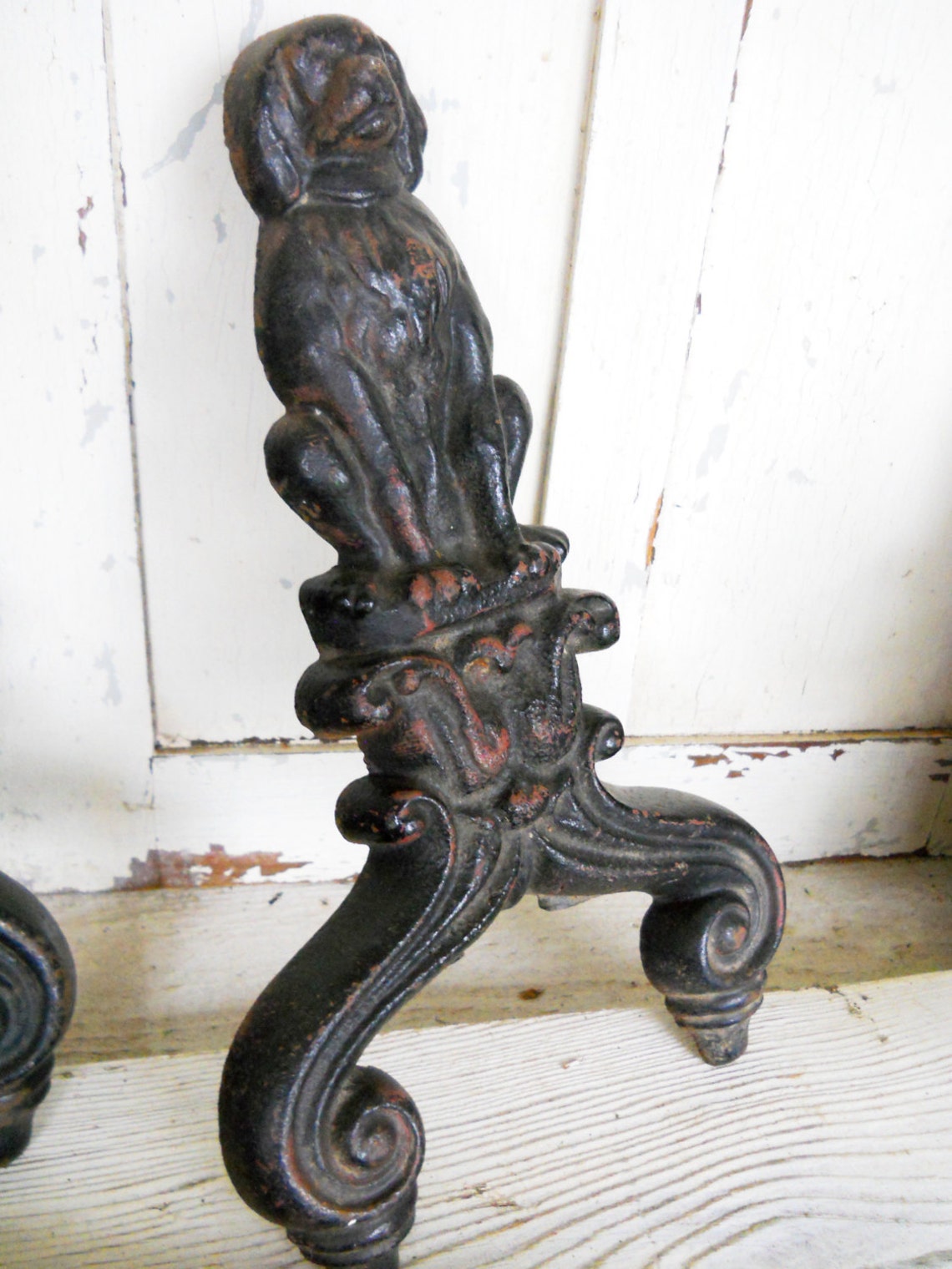 Antique Rustic Fire Dog Fireplace Andirons Industrial | Etsy