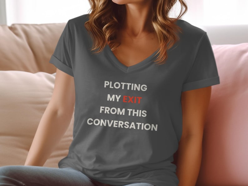 Plotting My Exit T-shirt | Funny Introvert Meme Tee, Sarcastic Humor ...
