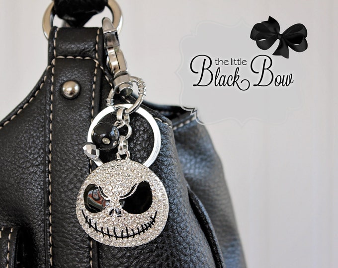 JACK Key Chain, Halloween King Key Ring, Key Fob Rhinestone Pendant ...