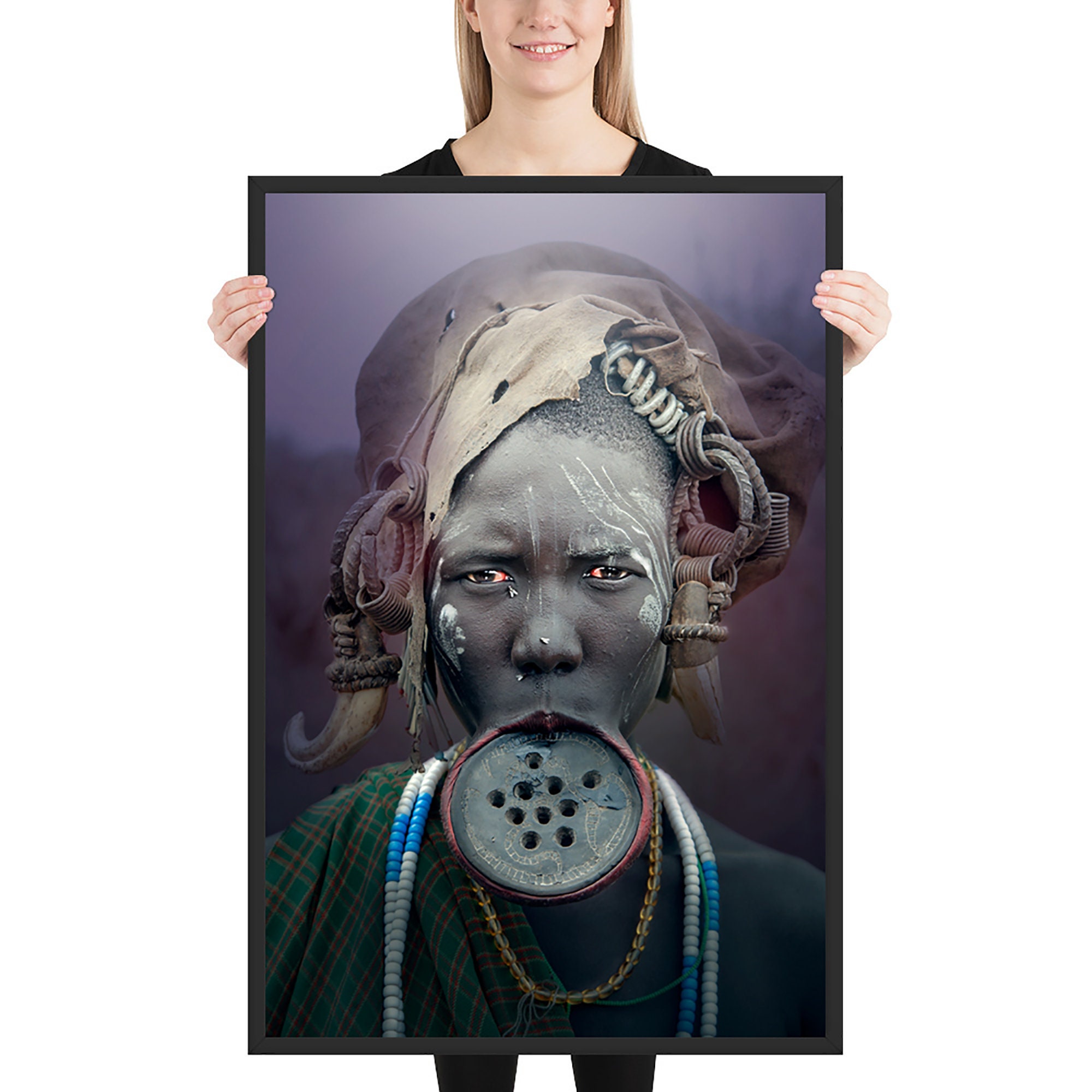 African Lip Plate Tribe, Tribal Photo Print, Extraordinary Wall Art ...