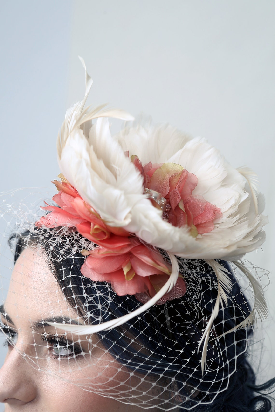 VIENNA - Fascinator Cocktail Hat, Bridal Hat, Ascott Hat, Burlesque Hat ...