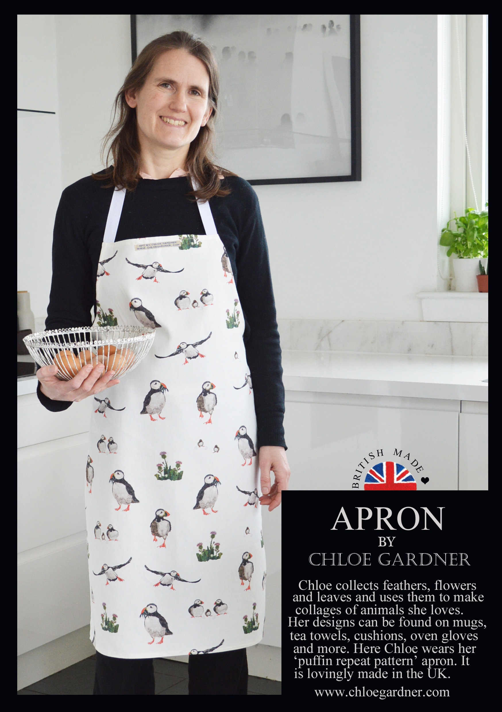 Puffin Apron - Coastal Wildlife, 100% Cotton Chef's Gift - Etsy